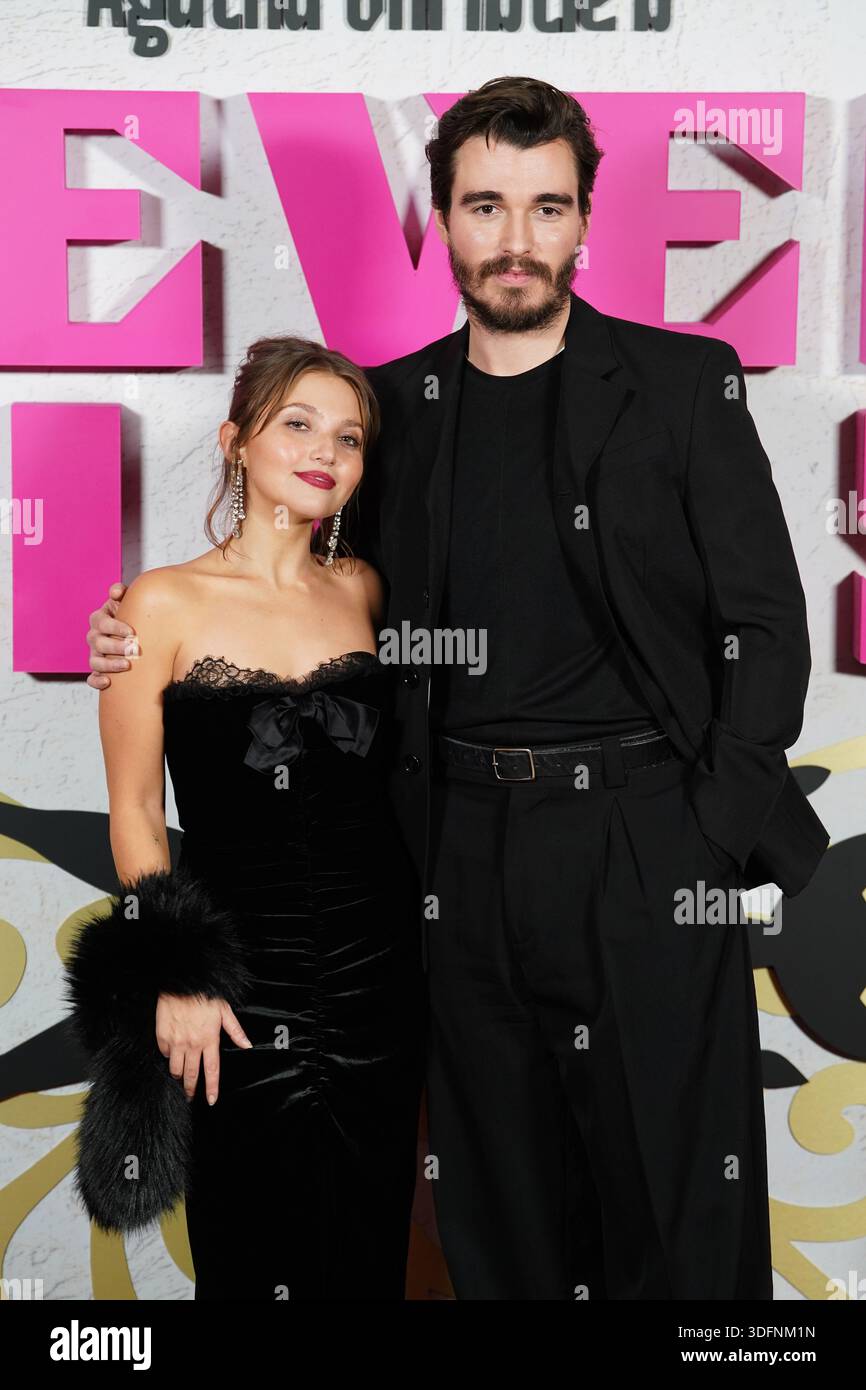 Mia McKenna-Bruce and Corey Mylchreest attend the Seven Dials premiere ...