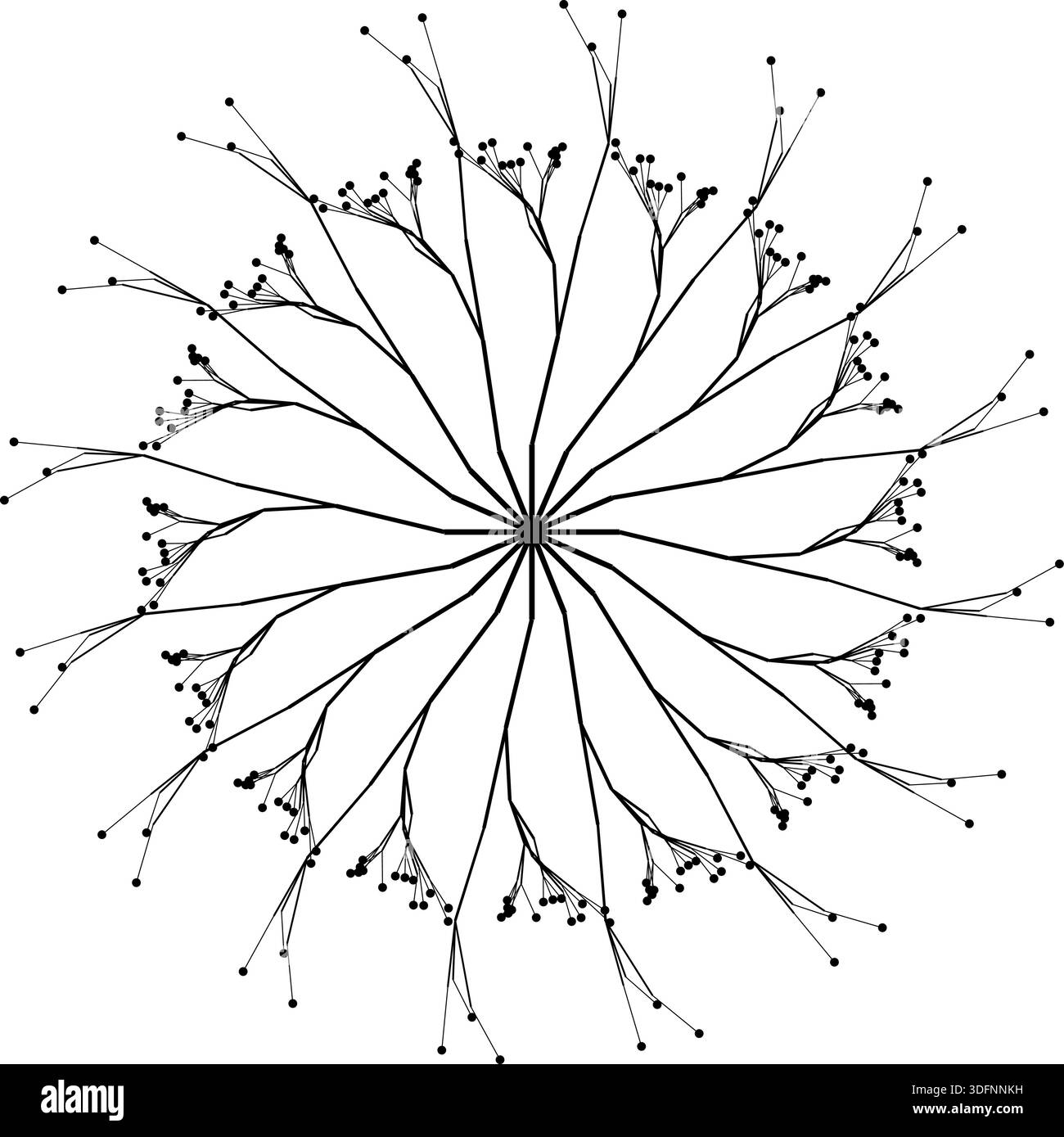 Complex root system forming a mandala-like circular shape Stock Vector ...