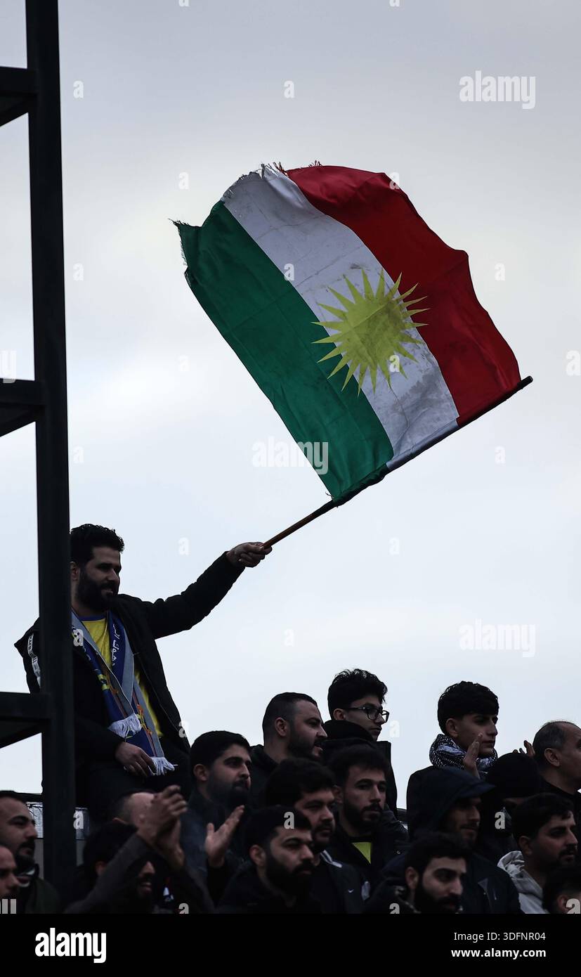 January 13, 2026, Erbil, Kurdistan Region, Iraq: Erbil SC supporters ...