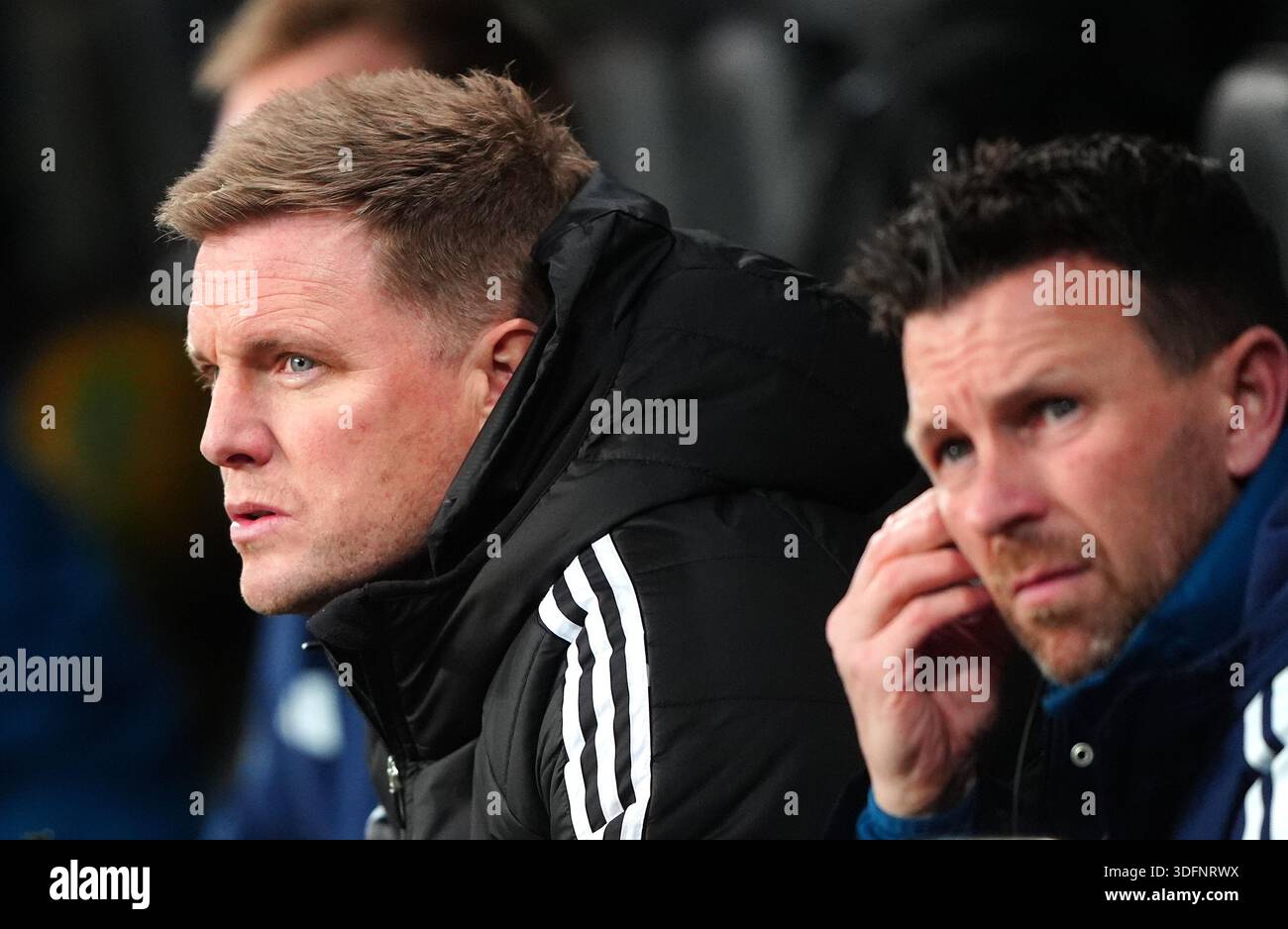Newcastle United manager Eddie Howe (left) before the Carabao Cup semi ...