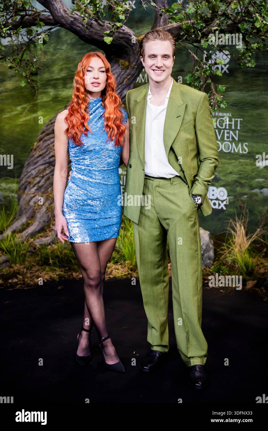 13 January 2026, Berlin: Henry Ashton (r), actor, and Emily-Rose Best ...