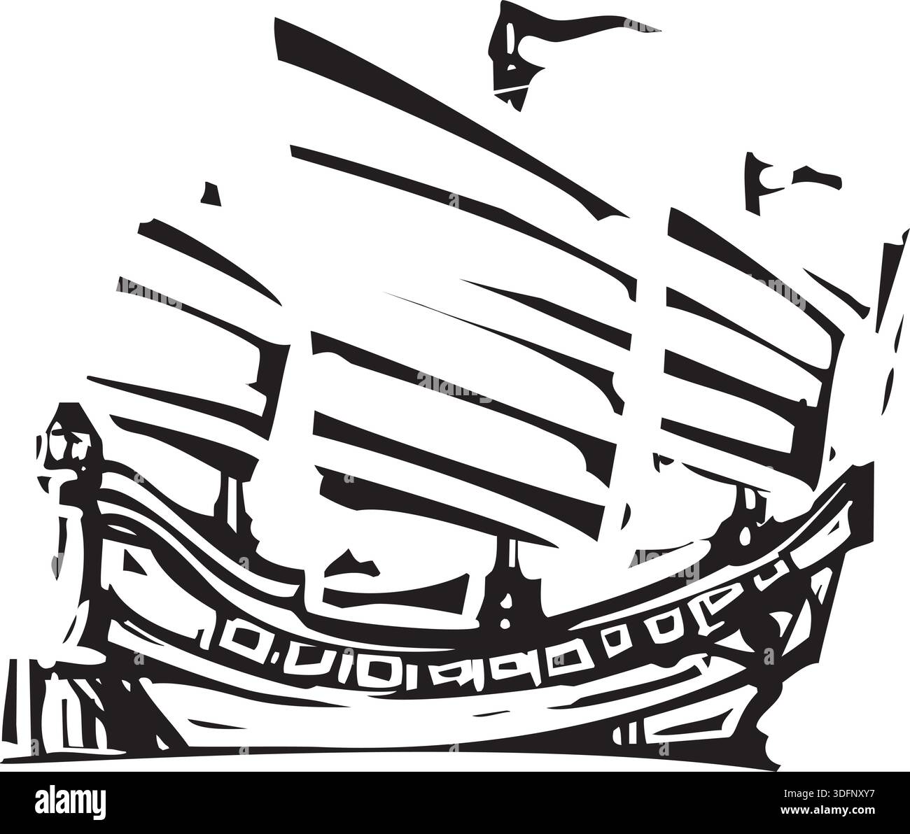 Chinese river junk chinese river Stock Vector Images - Alamy