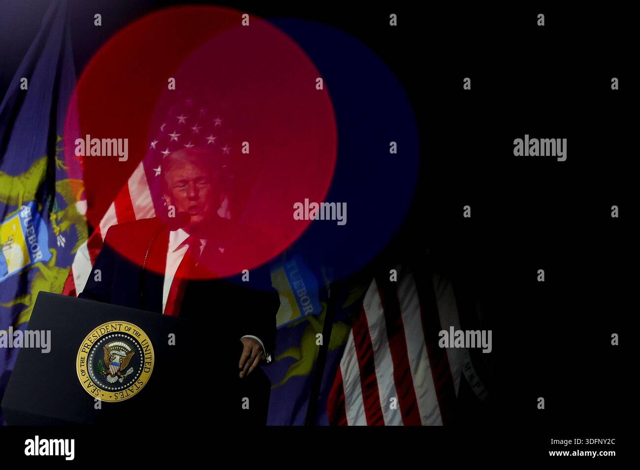 President Donald Trump speaks at the Detroit Economic Club Tuesday, Jan ...