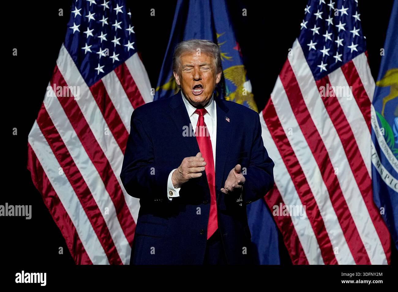 President Donald Trump speaks at the Detroit Economic Club Tuesday, Jan ...