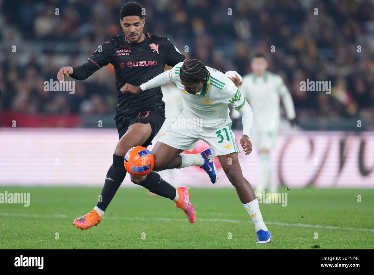 Torino’s Saul Coco Roma’s Leon Bailey during the Frecciarossa Italian ...