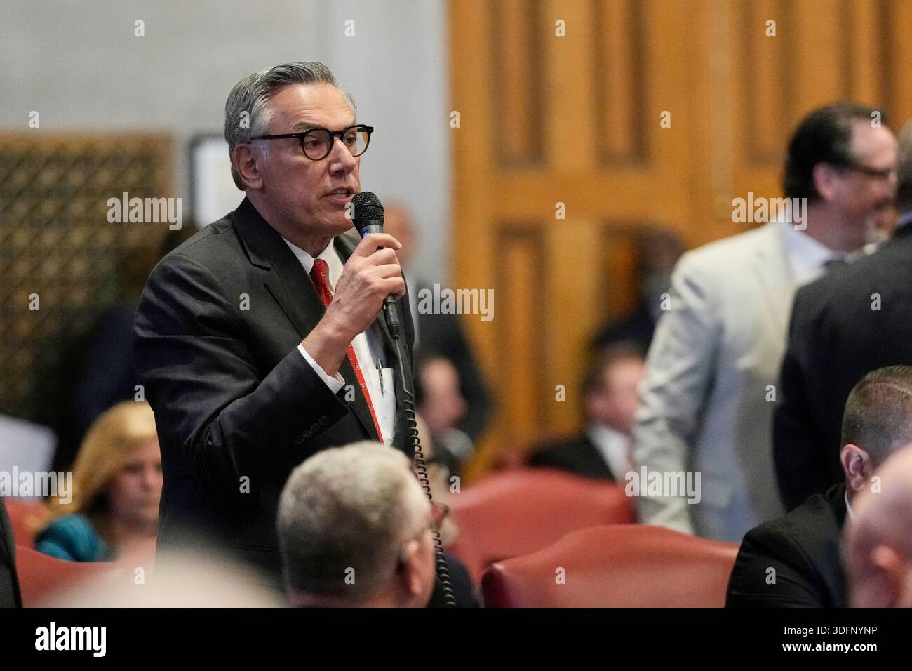 Rep. Greg Vidal, R-Harrison, speaks on the House floor during a ...