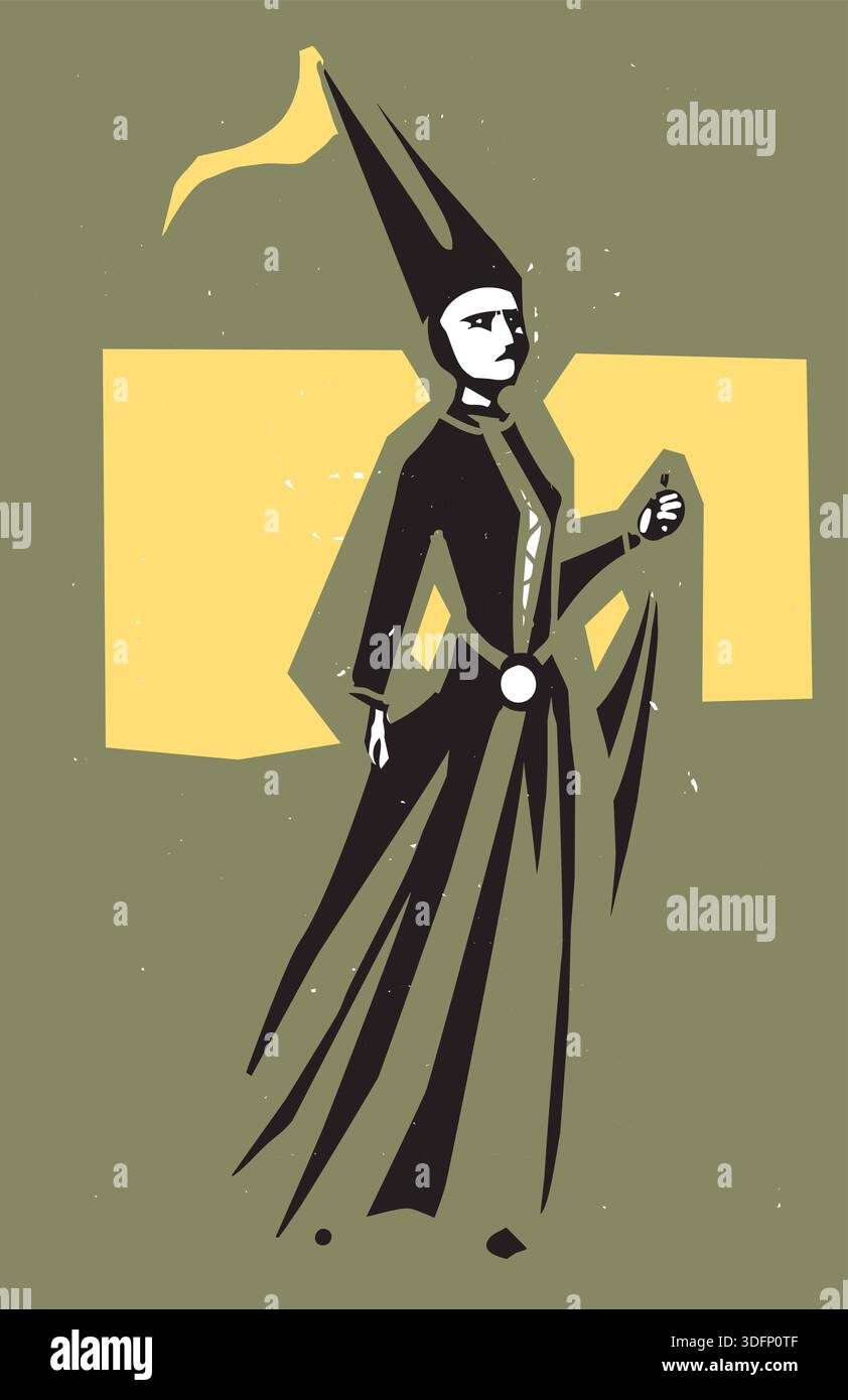 Expressionist woodcut style woman hi-res stock photography and images ...