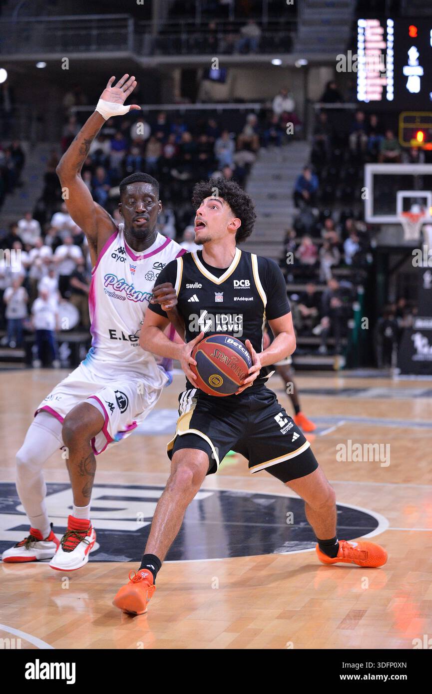 Adam Atamna from LDLC ASVEL during the French championship, Betclic ...