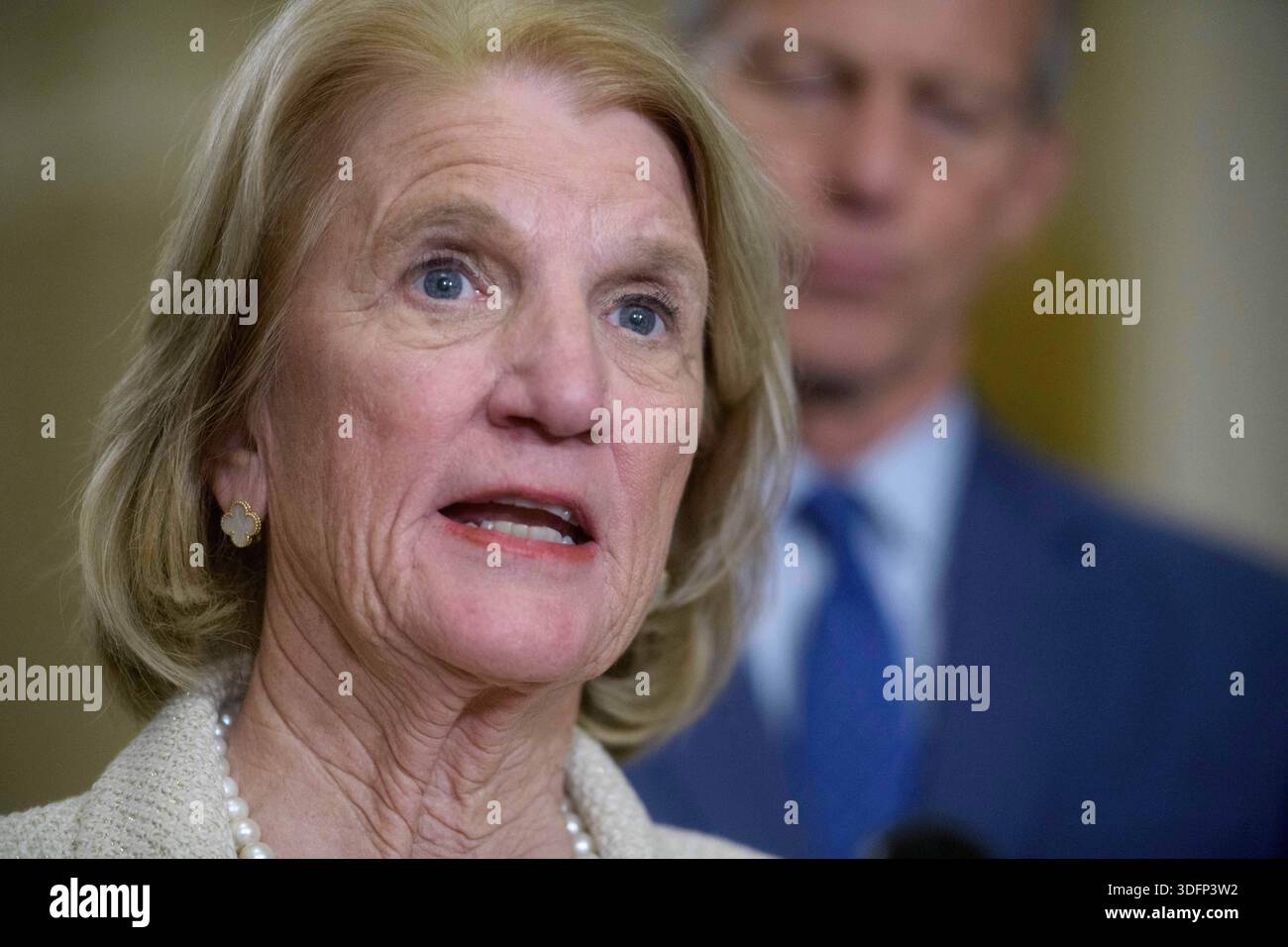 Sen. Shelley Moore Capito, R-W.Va., speaks during a news conference at ...