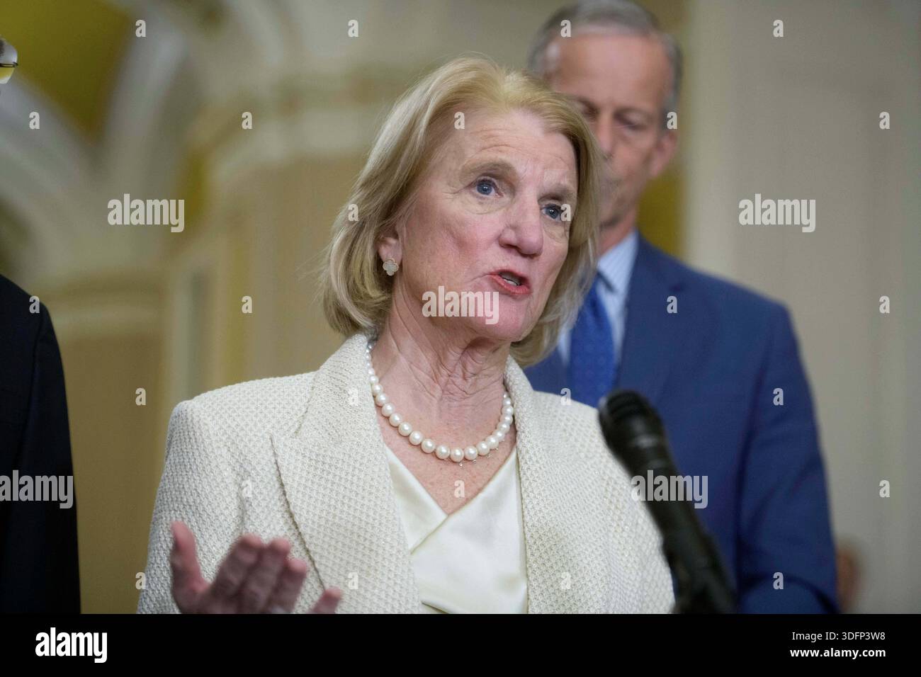 Sen. Shelley Moore Capito, R-W.Va., speaks a news conference at the ...