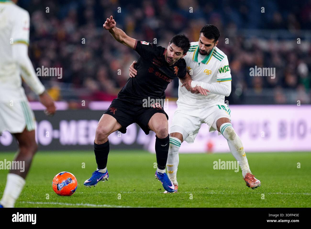 Zeki Celik of AS Roma and Giovanni Simeone of Torino FC compete for the ...