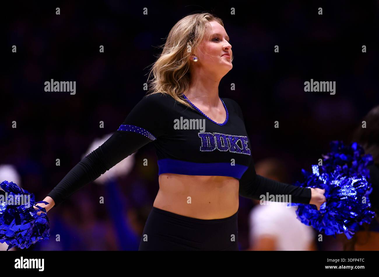 January 10, 2026: Duke cheerleader. NCAA basketball game between SMU ...