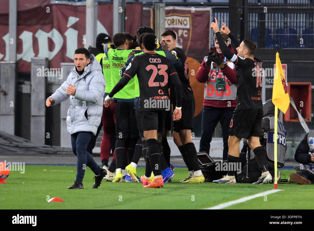 Olimpico Stadium, Rome, Italy - Che Adams of Torino FC celebrates after ...