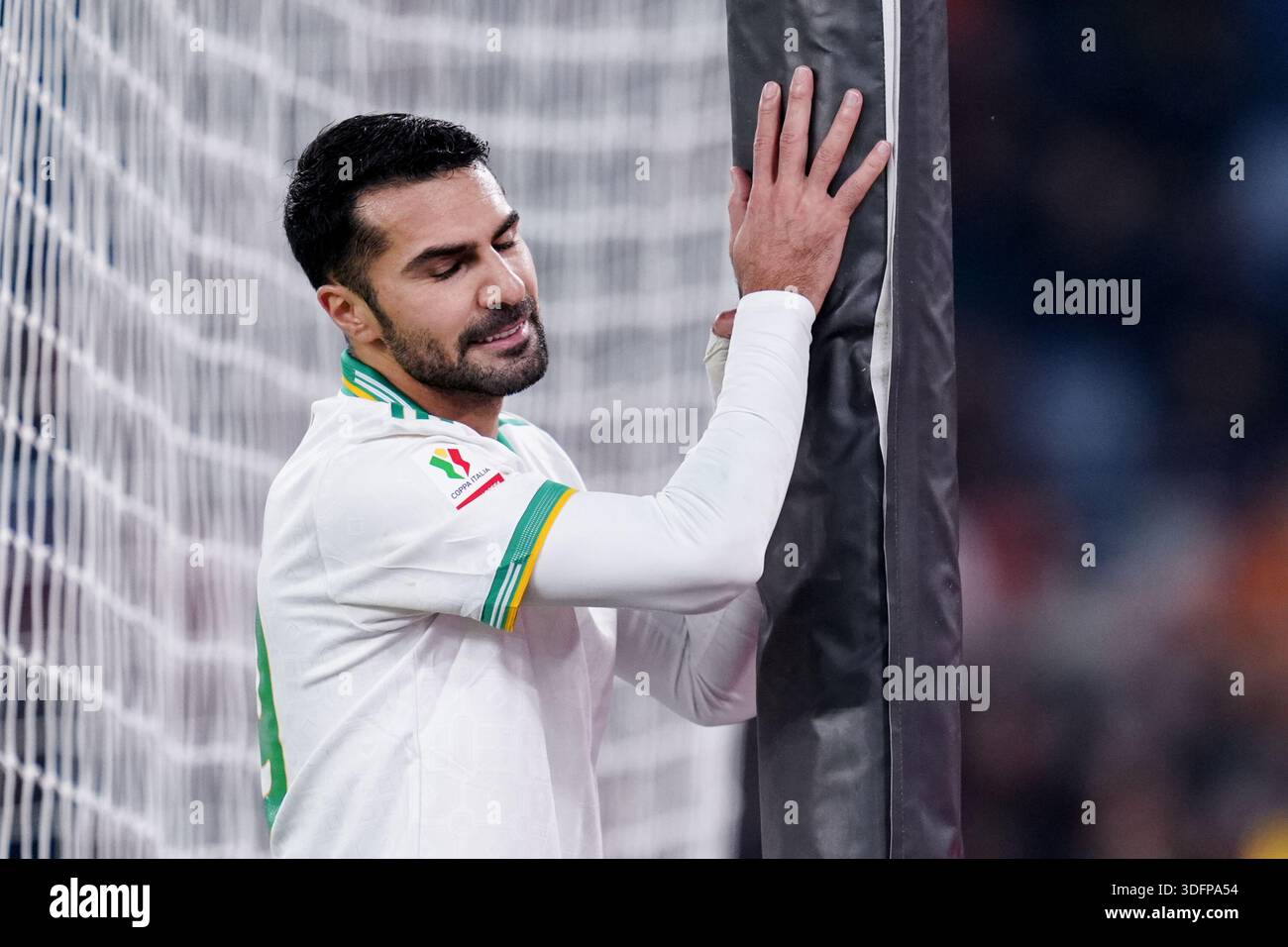 Zeki Celik of AS Roma looks dejected during the Coppa Italia match ...