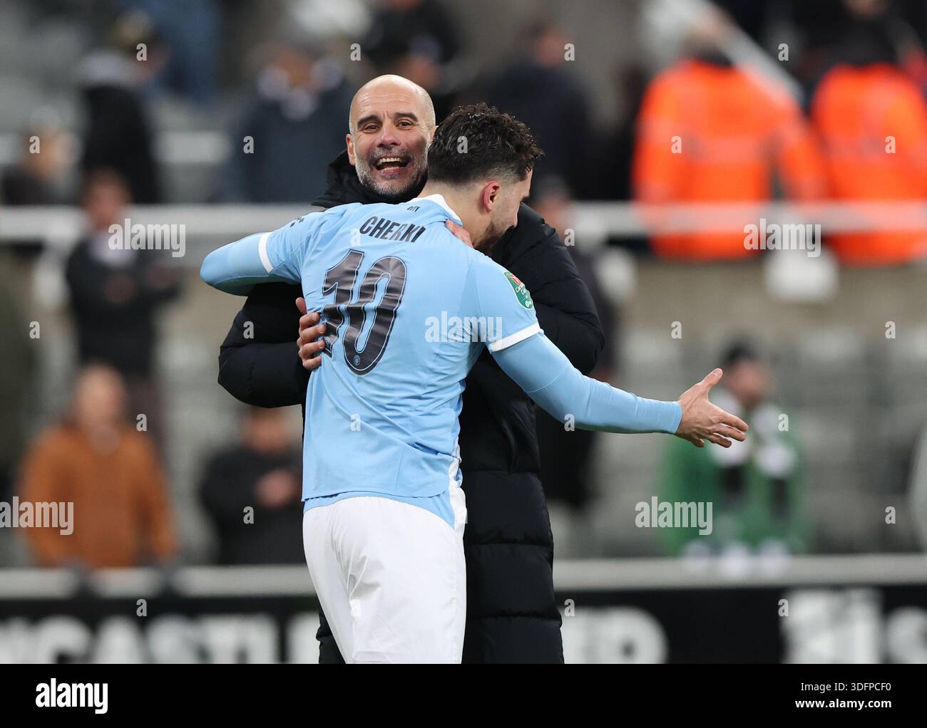Newcastle Upon Tyne, England, 13th January 2026. Pep Guardiola manager ...