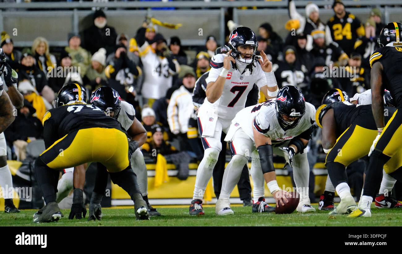 Jan 12, 2025: C.J. Stroud #7 during the Pittsburgh Steelers vs Houston ...