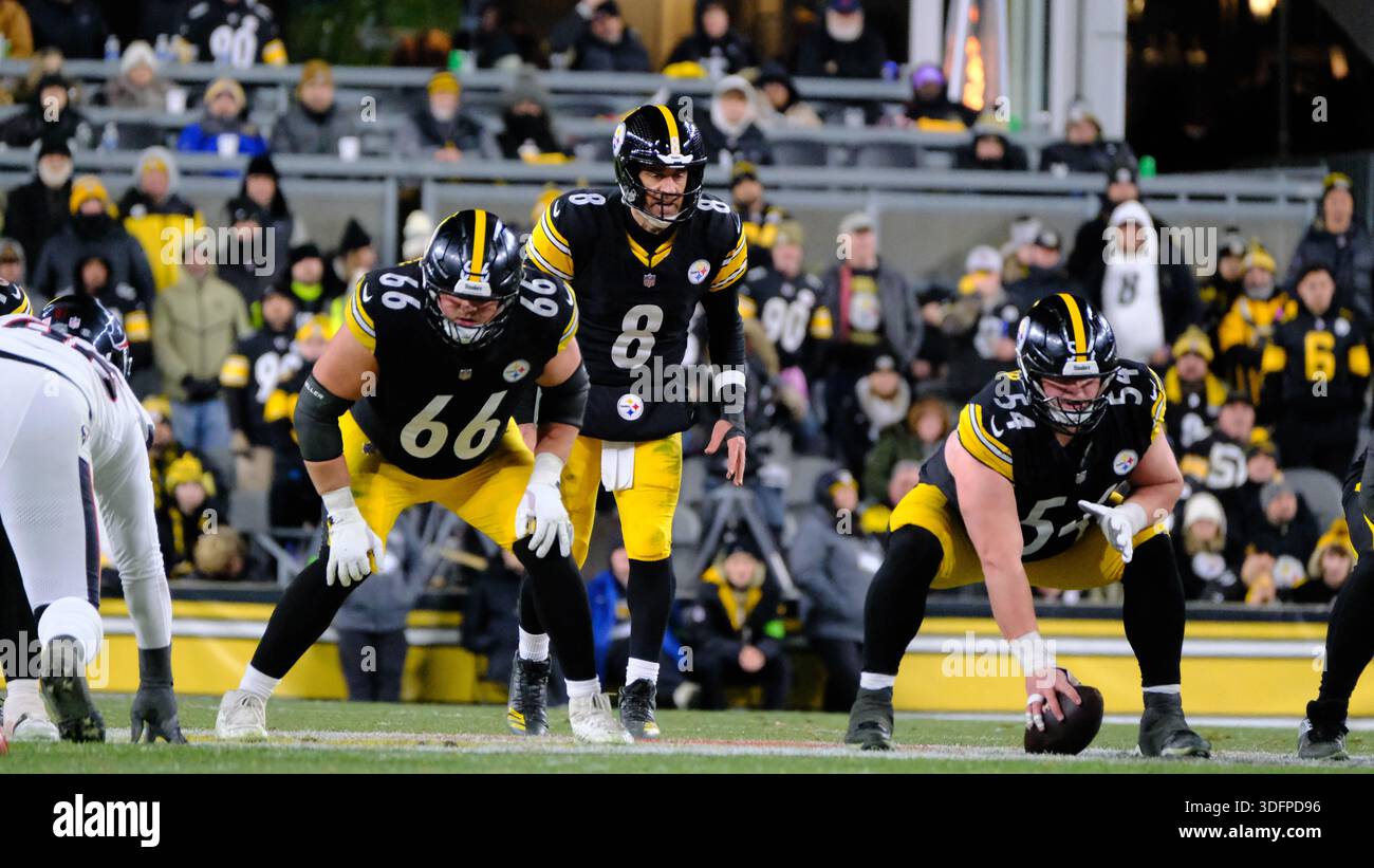 Jan 12, 2025: Aaron Rodgers #8 during the Pittsburgh Steelers vs ...