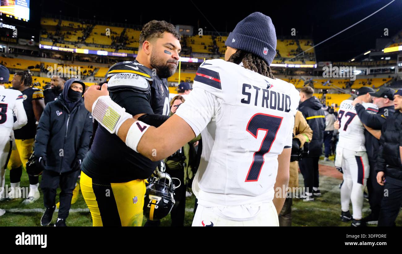 Jan 12, 2025: Cam Heyward #97 and C.J. Stroud #7 after the Pittsburgh ...