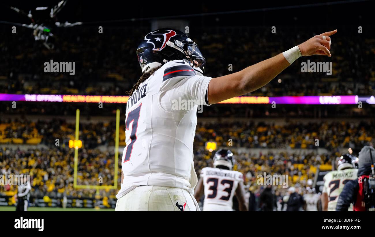 Jan 12, 2025: C.J. Stroud #7 during the Pittsburgh Steelers vs Houston ...