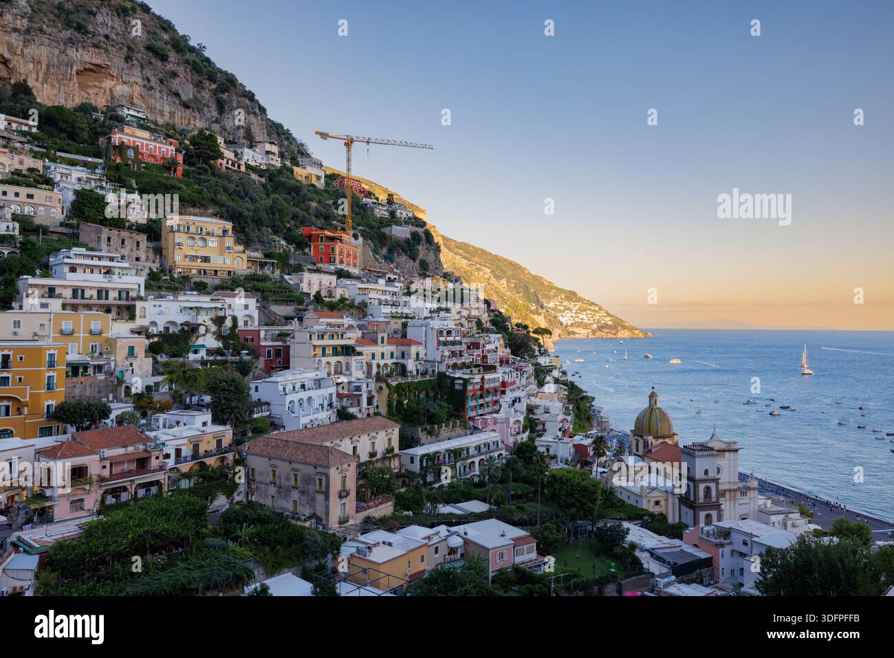 Positano, September 21, 2022. Scenic views of bright coloured buildings ...
