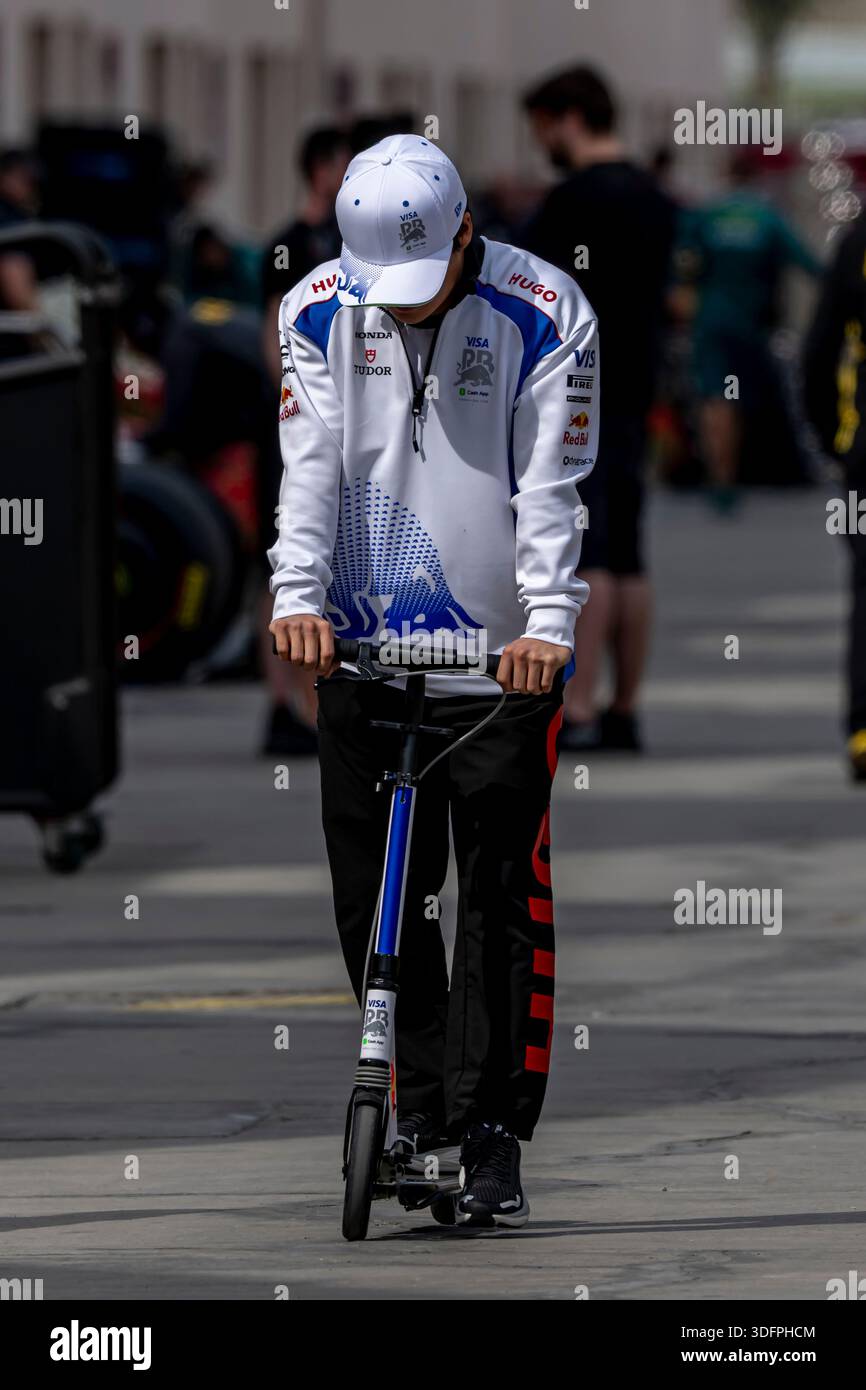 Sakhir, Bahrain, 28 Feb 2025, Yuki Tsunoda, from Japan competes for ...