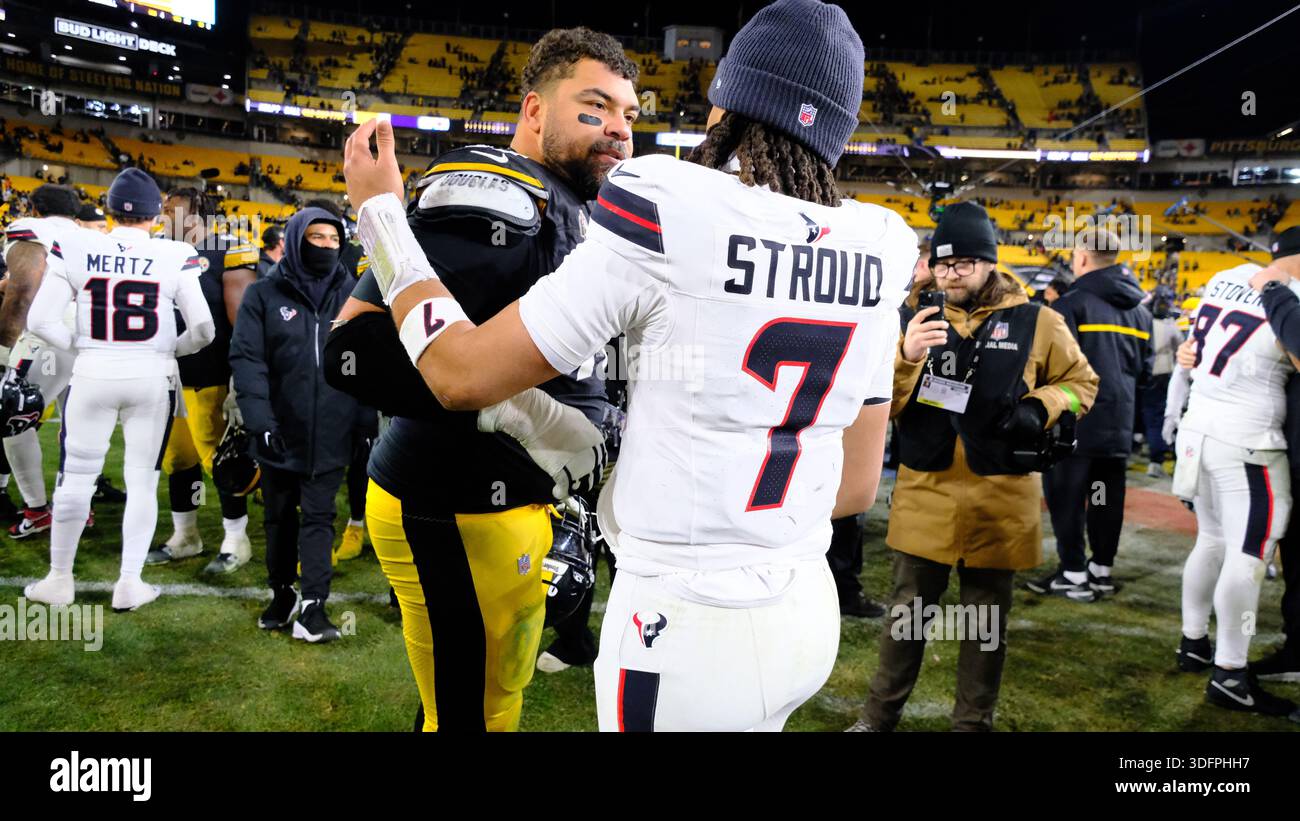 Jan 12, 2025: Cam Heyward #97 and C.J. Stroud #7 after the Pittsburgh ...