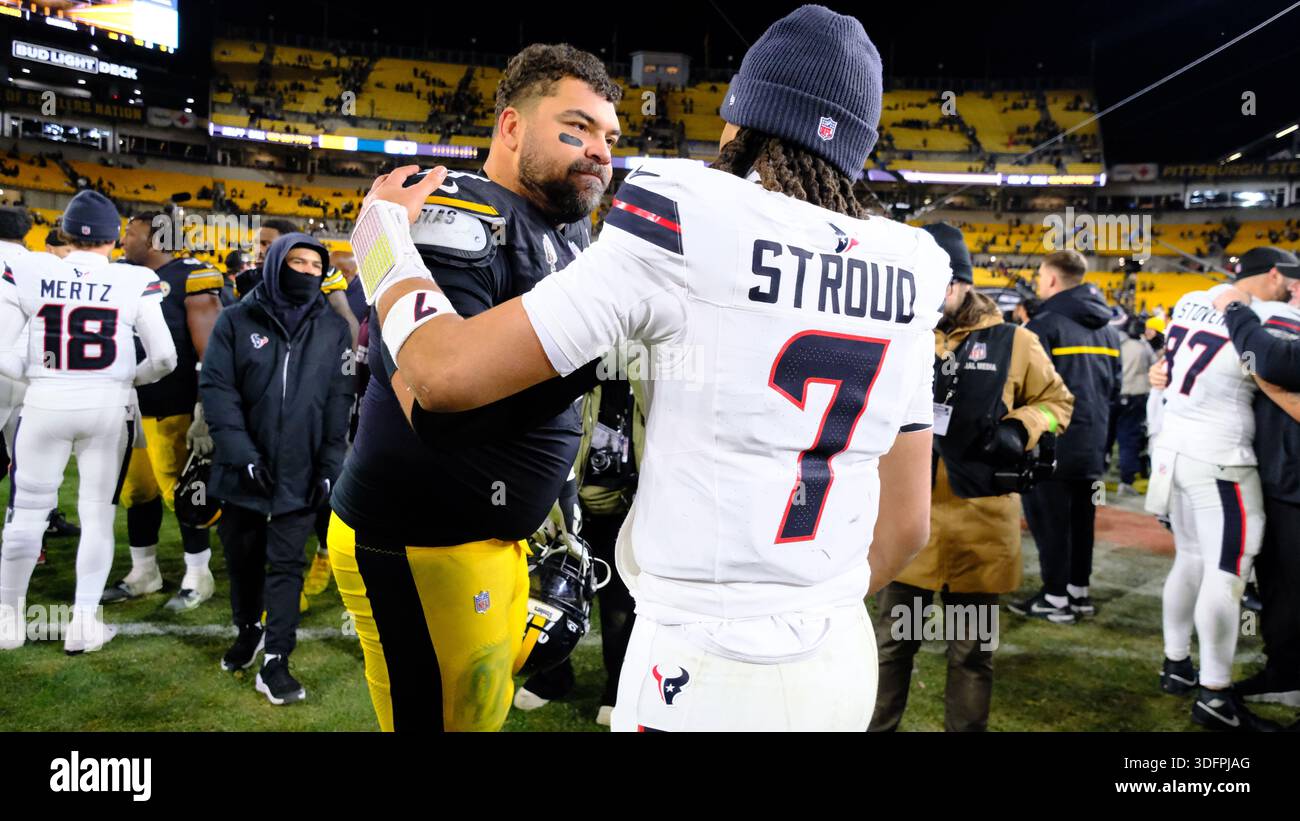 Jan 12, 2025: Cam Heyward #97 and C.J. Stroud #7 after the Pittsburgh ...