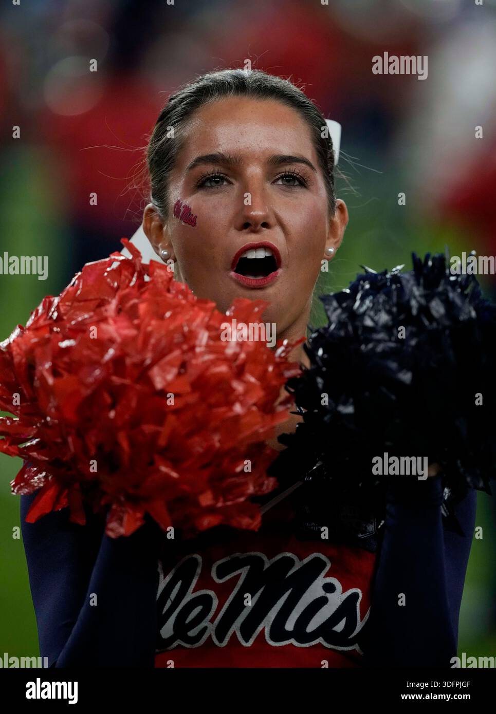 January 08, 2026 Ole Miss Rebels cheerleader during the College ...