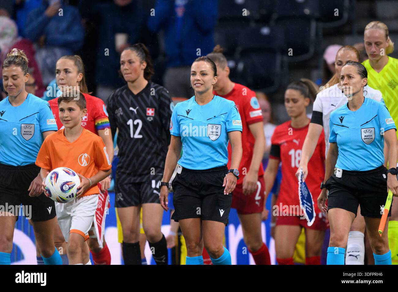 Bern, Switzerland - July 6: Referee Marta Huerta De Aza (C) getting ...