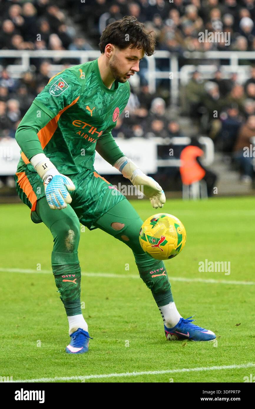 James Trafford of Manchester City during the Carabao Cup Semi Final ...