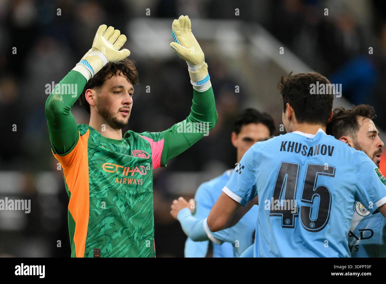 James Trafford of Manchester City during the Carabao Cup Semi Final ...