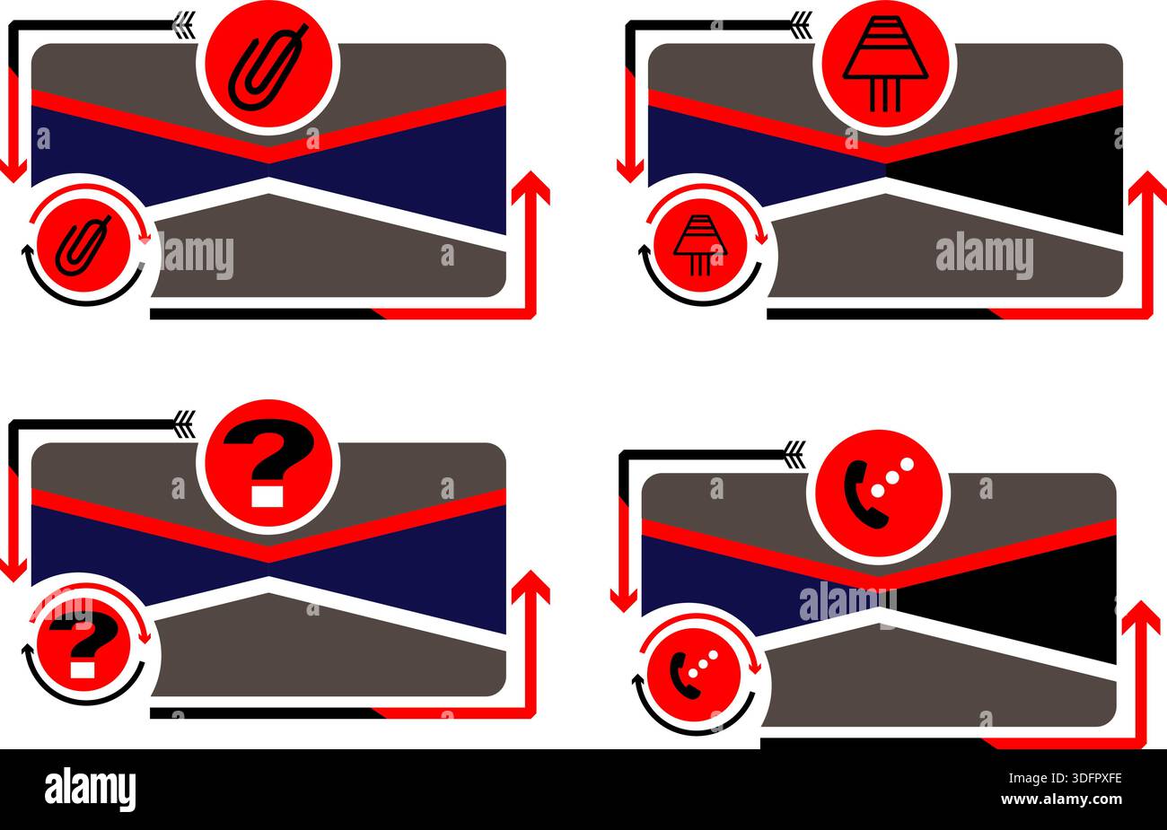 Payment card warning and alert interface designs with red accent ...