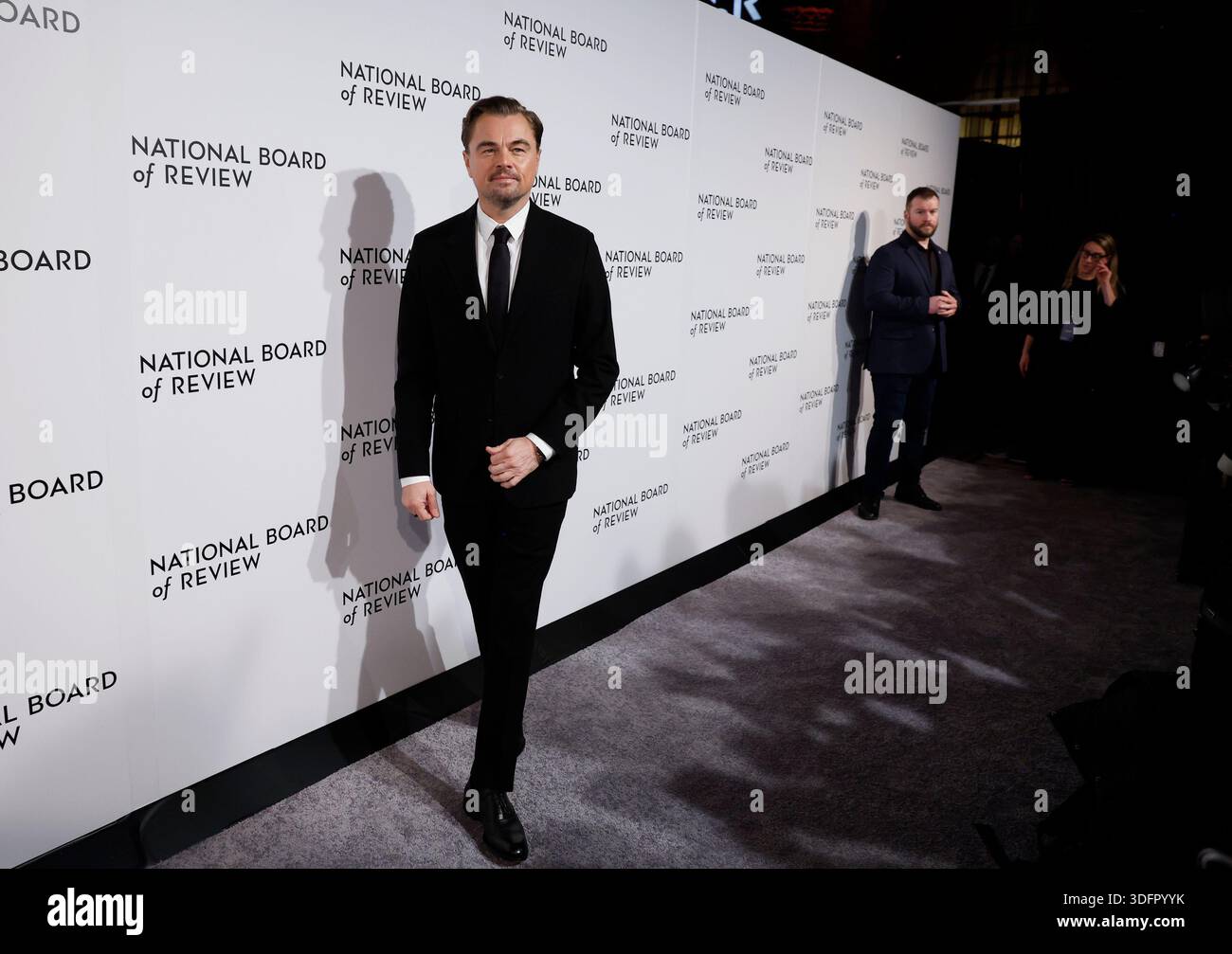 Leonardo DiCaprio arrives on the red carpet at the 2026 National Board ...