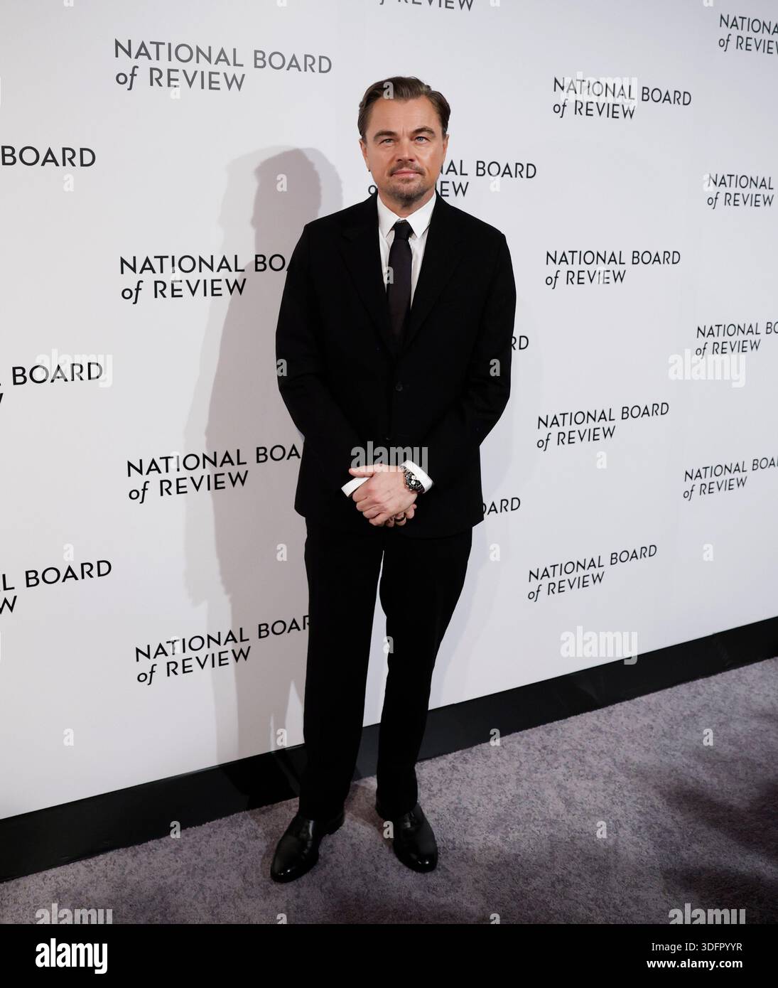 Leonardo DiCaprio arrives on the red carpet at the 2026 National Board ...