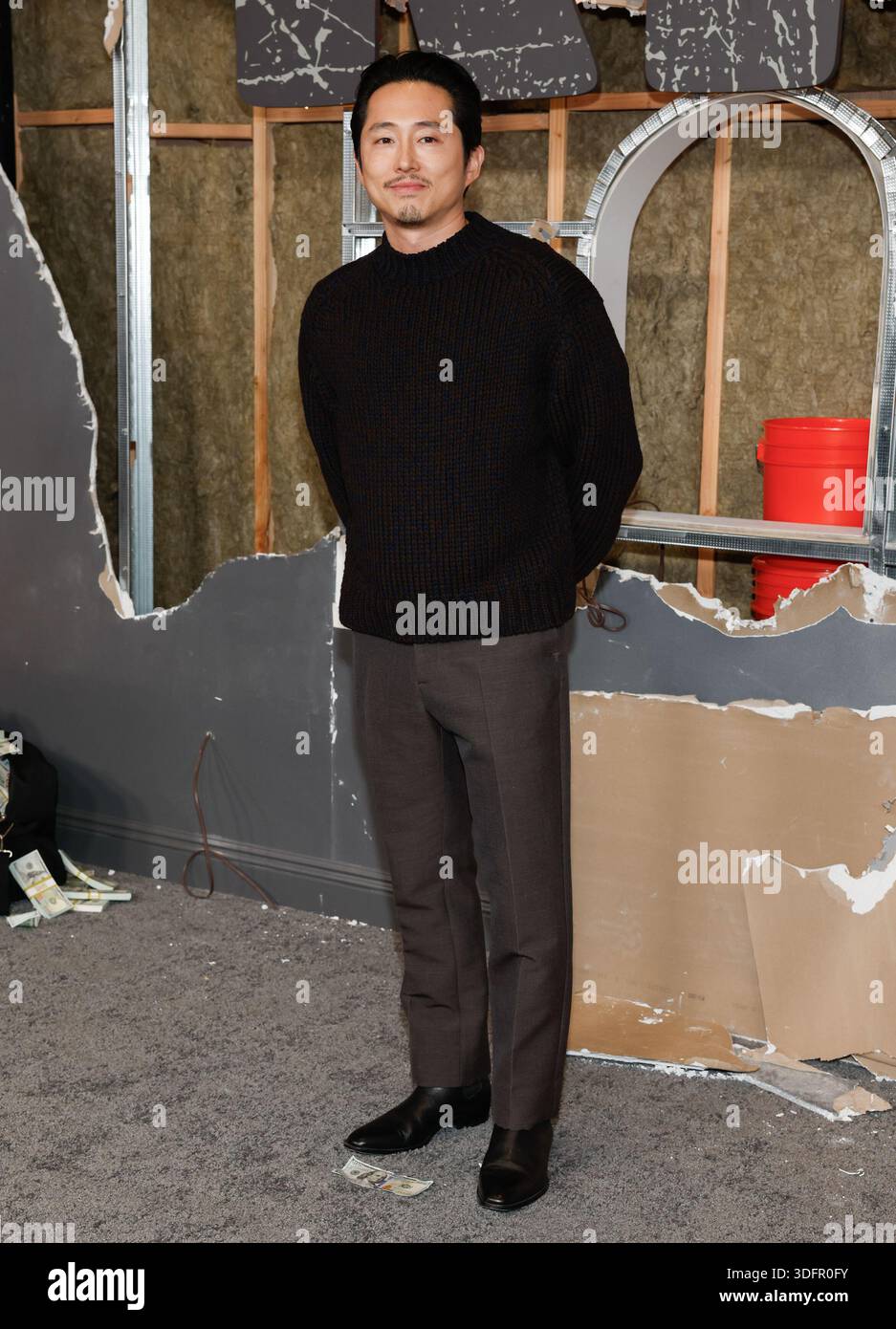 Steven Yeun attends the world premiere of "The Rip" at Alice Tully Hall ...