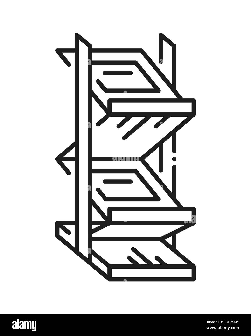Trade show promo shelf stand display line icon or pictogram. Product ...