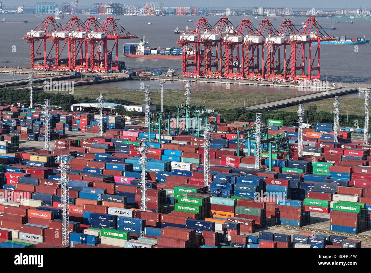SHANGHAI, CHINA - JANUARY 14, 2026 - Containers parked at Shanghai Port ...