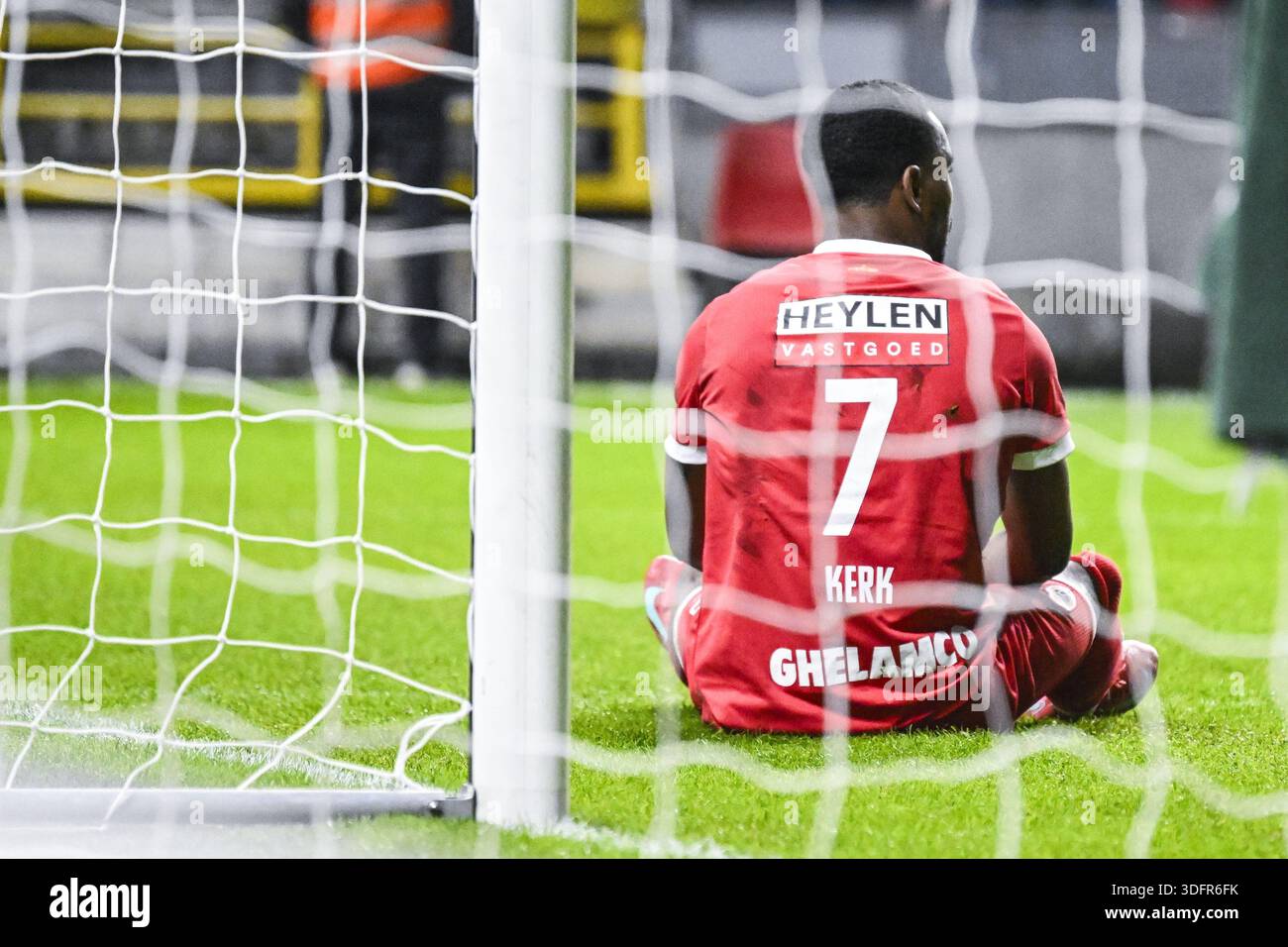 Antwerp's Gyrano Kerk looks dejected during a soccer game between Royal ...