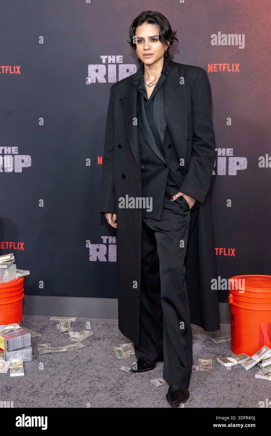 Sasha Calle attends the world premiere of The RIP at Alice Tully Hall ...