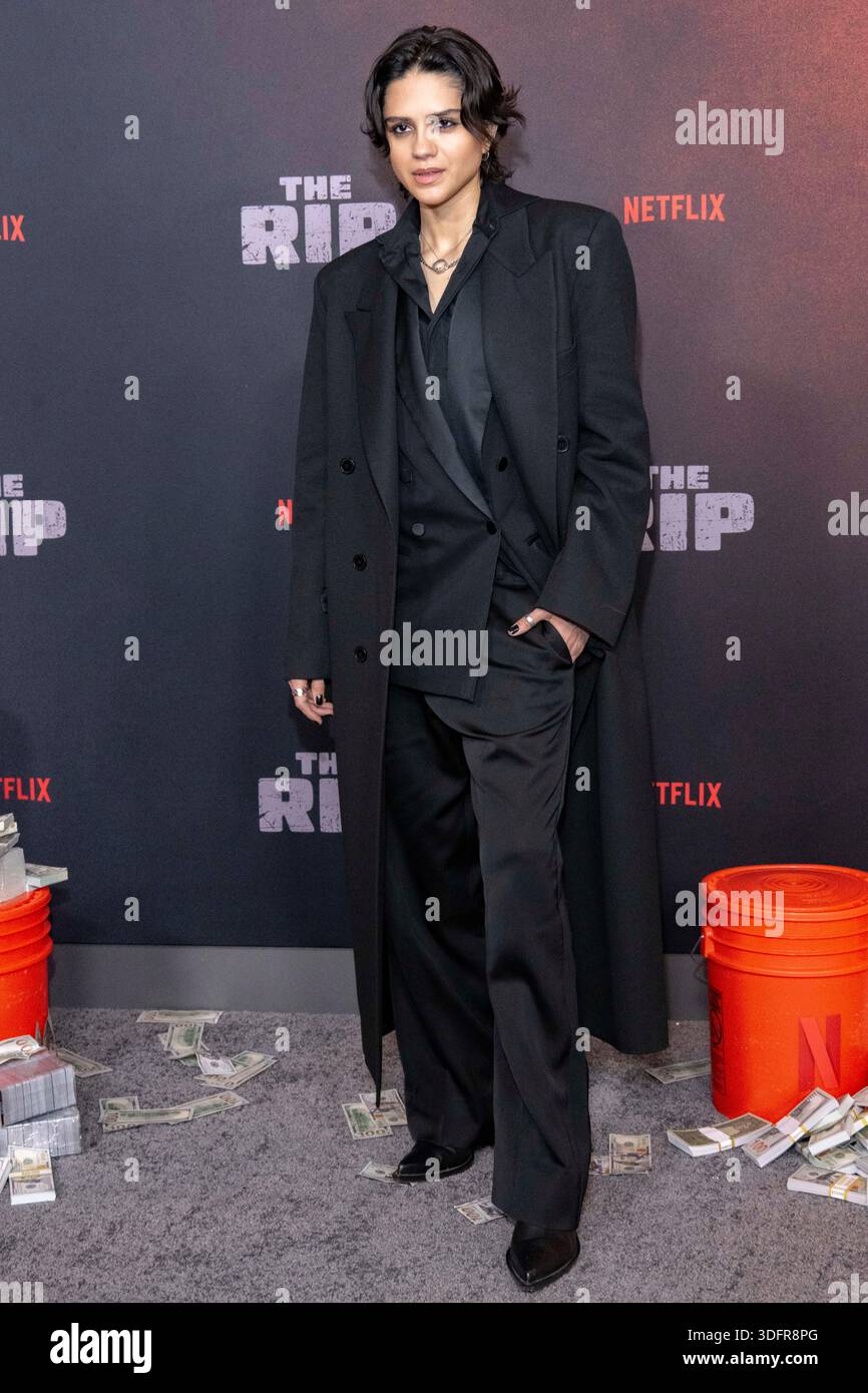 Sasha Calle attends the world premiere of The RIP at Alice Tully Hall ...