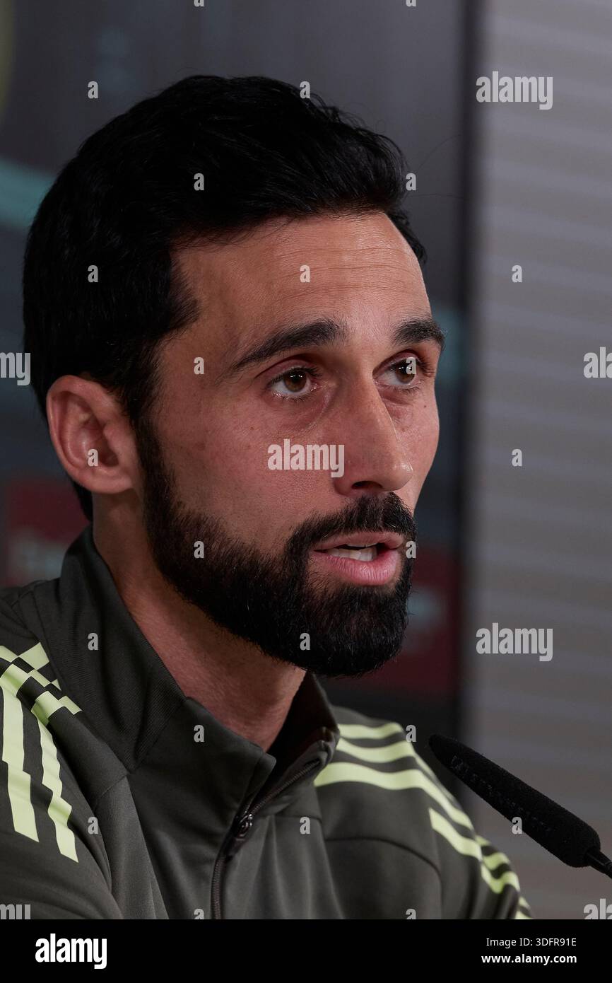 Madrid, Spain. 13th Jan, 2026. Alvaro Arbeloa, the new head coach of ...