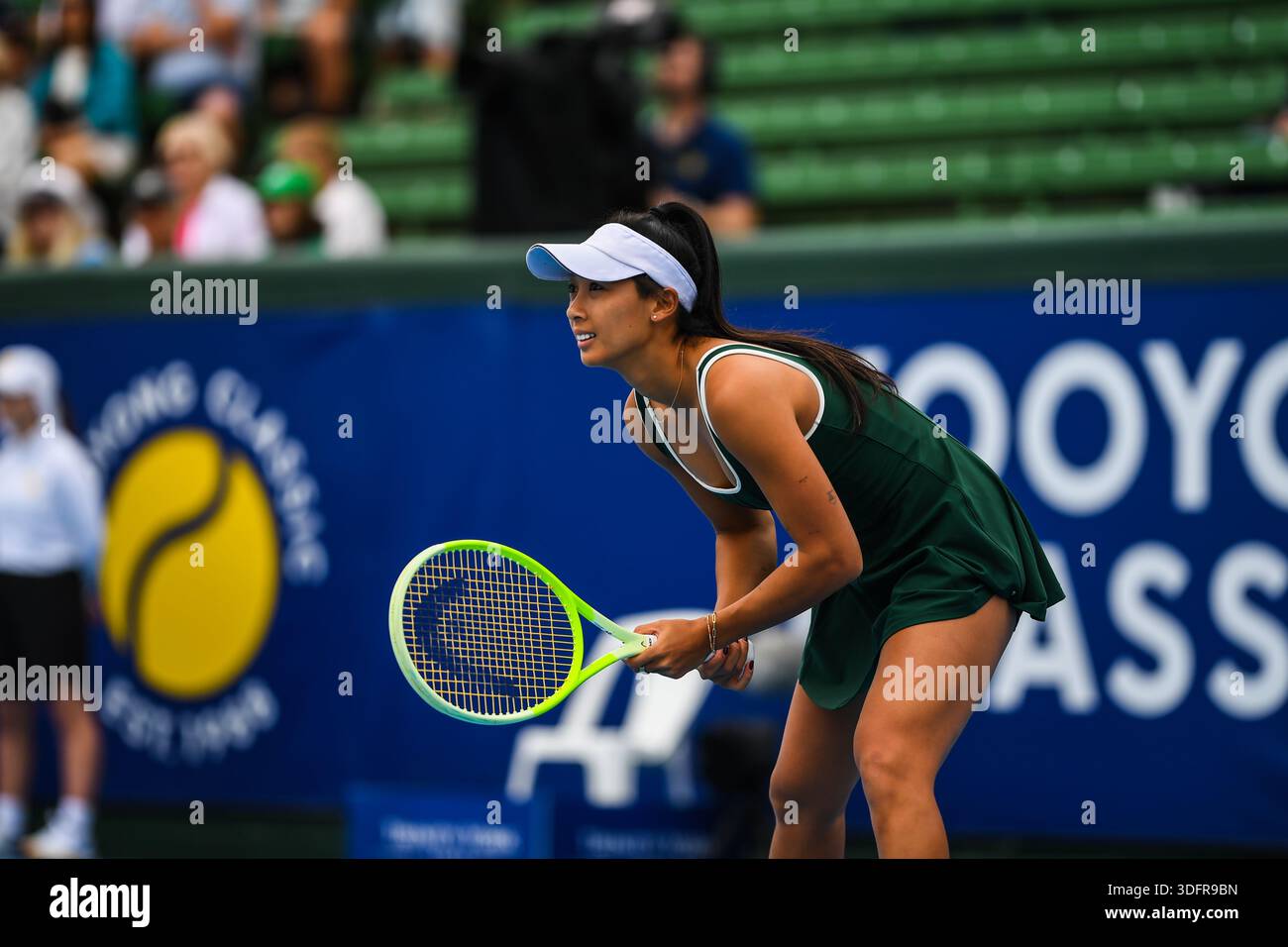 Priscilla Hon (AUS) is seen in action during the tennis match against ...
