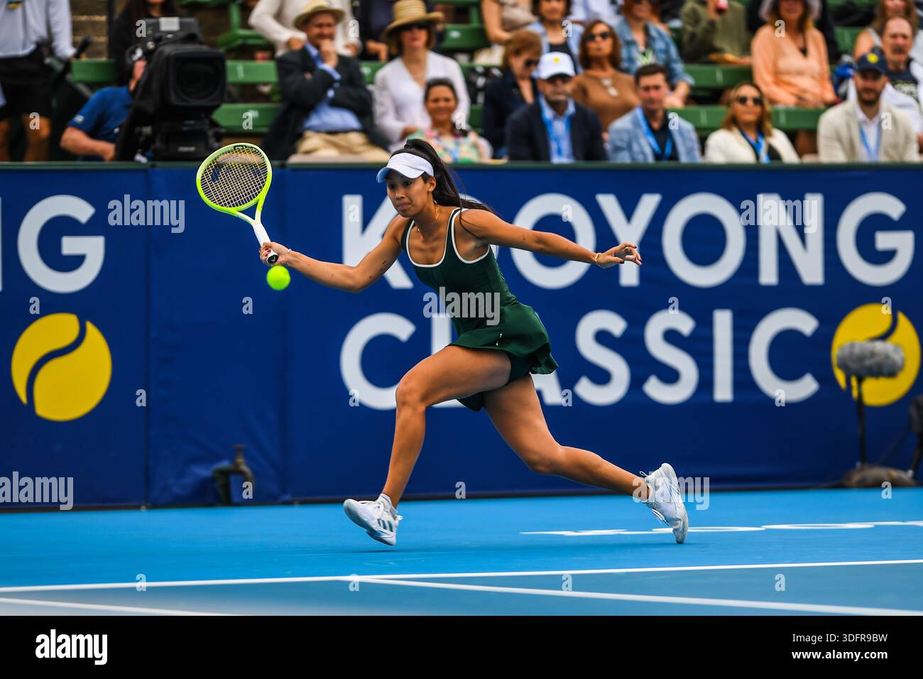 Priscilla Hon (AUS) is seen in action during the tennis match against ...