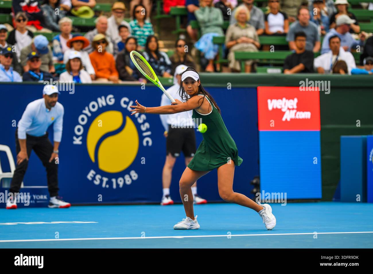 Priscilla Hon (AUS) is seen in action during the tennis match against ...