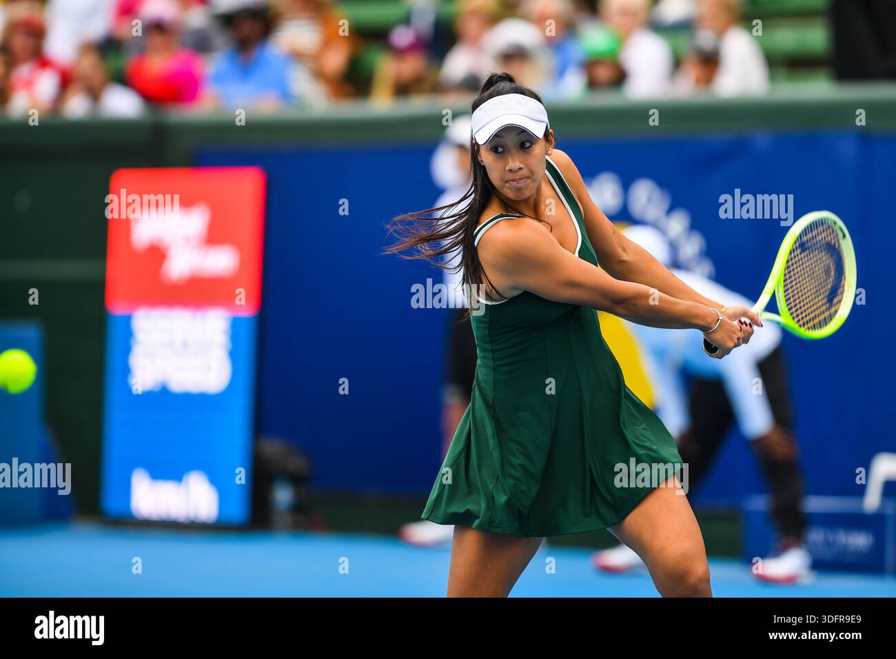 Priscilla Hon (AUS) is seen in action during the tennis match against ...