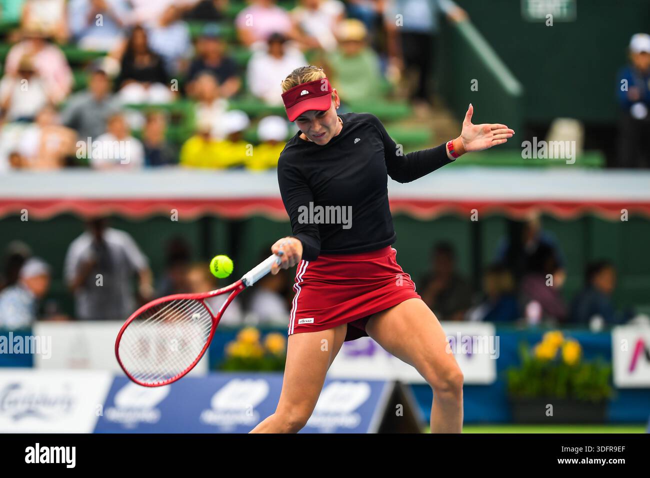 Donna Vekic (CRO) is seen in action during the tennis match with ...
