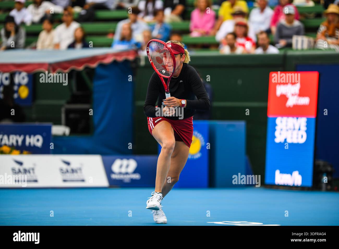 Donna Vekic (CRO) is seen in action during the tennis match with ...