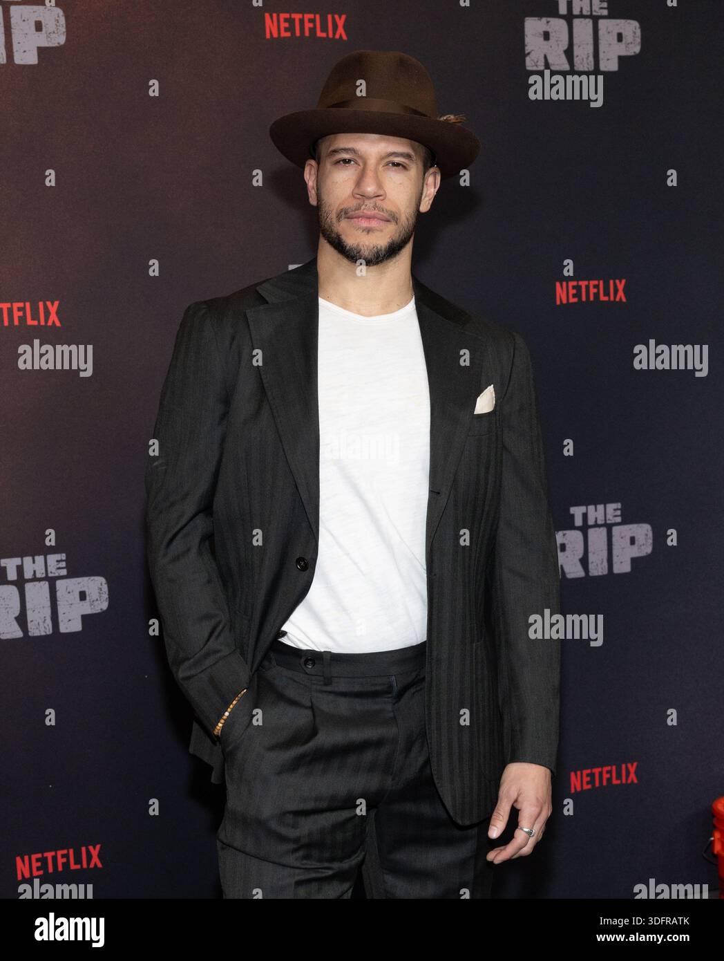 Alex Hernandez attends the world premiere of "The Rip" at Alice Tully ...