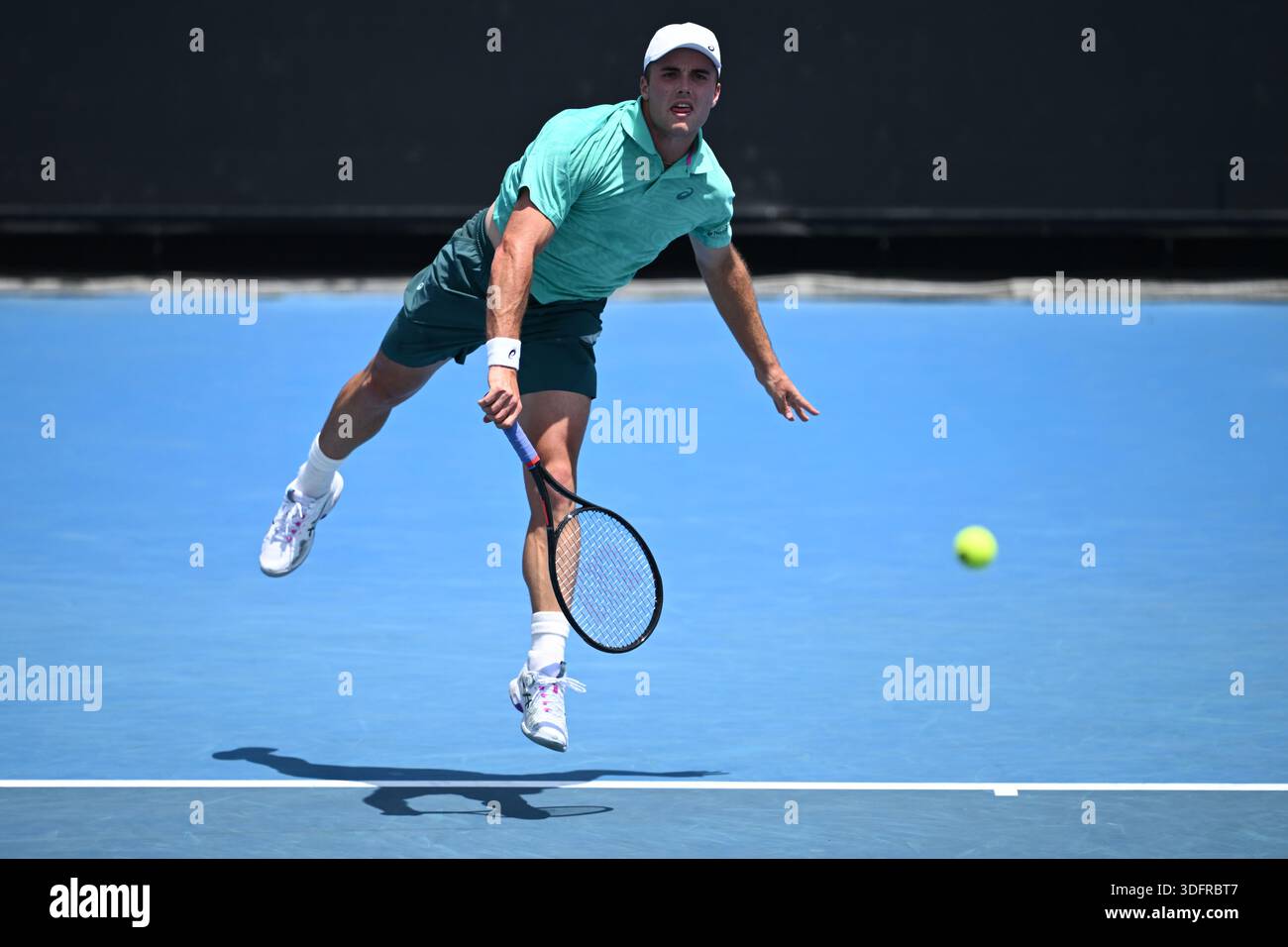Arthur Fery of Great Britain in action against Bernard Tomic of ...