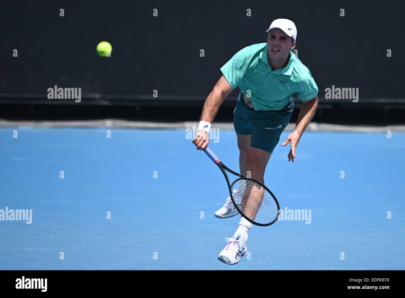 Arthur Fery of Great Britain in action against Bernard Tomic of ...